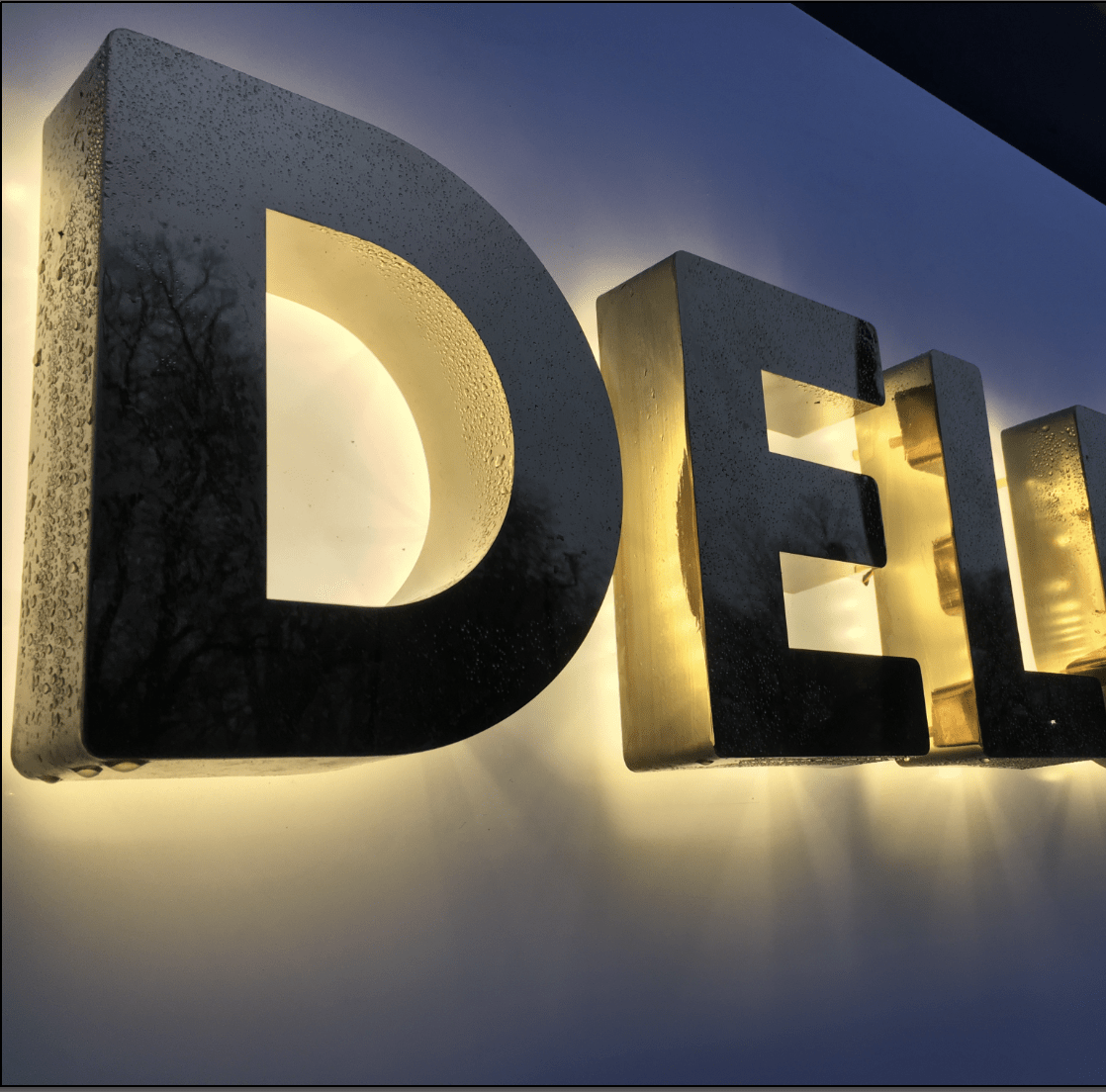 Stainless Steel 3D letters - halo effect - g4u signs store